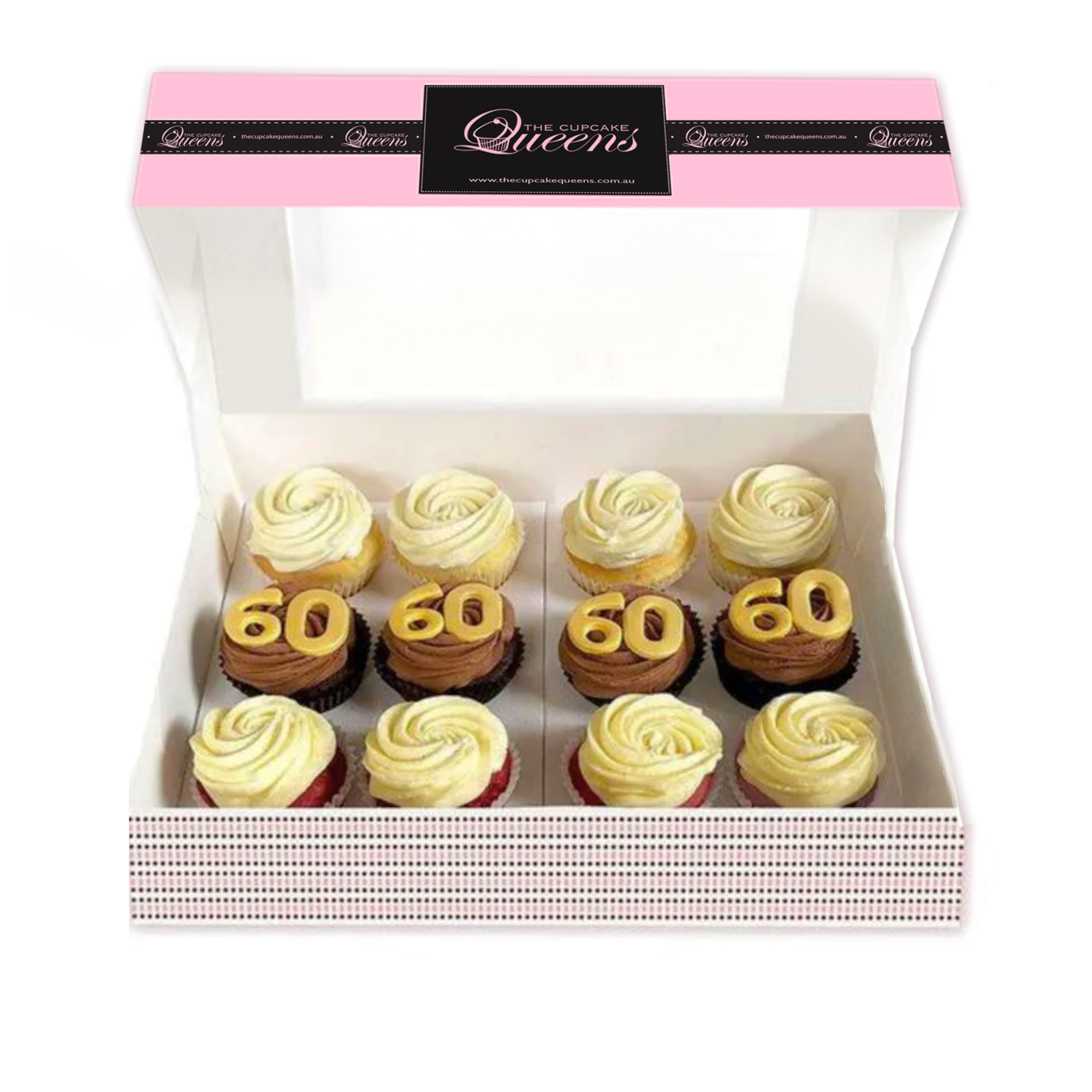 60th Birthday Cupcake Cake 60th Birthday Cupcakes #sixty60