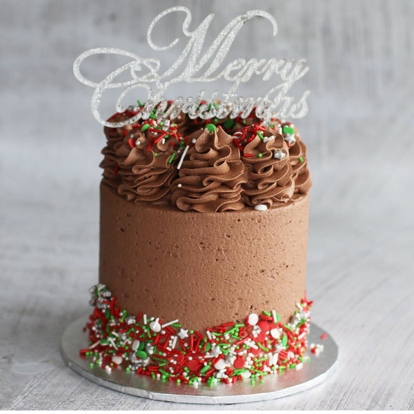 Christmas Vegan Friendly Chocolate Cake 5 Inch - The Cupcake Queens