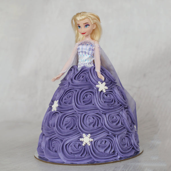 Purple Elsa Frozen 2 Doll Cake - The Cupcake Queens